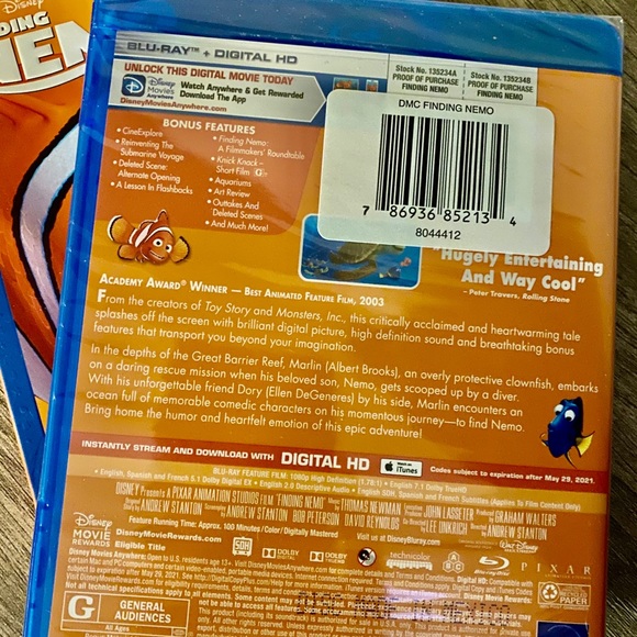 Disney | Media | Nwt Finding Nemo Bluraydigital Hd | Poshmark